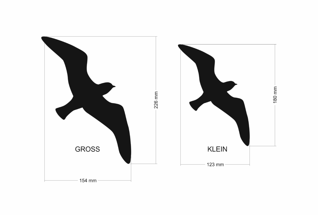 Vögel für Glasscheiben in KFZ Folie geschnitten. Halten über Jahre